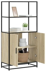 Skříň highboard dub sonoma 68x35x139 cm kompozitní dřevo a kov