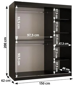 Šatní skříň LIMA 2 Abika 150/200/62