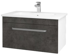 Dřevojas Koupelnová skříň ASTON SZZ 80 Varianta: N01 Bílá lesk / Úchytka T01 / D16 Beton tmavý