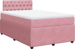 Box spring postel s matrací růžová 120x190 cm samet 3289997