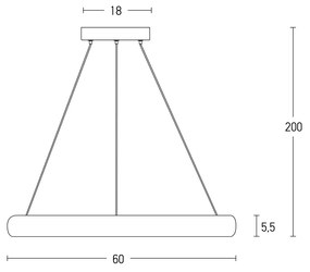 Zambelis 2053 závěsné LED stmívatelné svítidlo bílé, 50W, 3000K, ø60cm