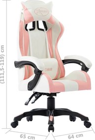 Herní židle růžová umělá kůže 287984