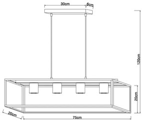 Globo 15476-4H - Lustr na lanku HAGAR 4xE27/60W/230V
