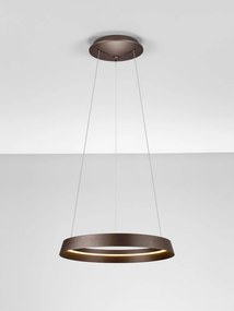 Hnědé hliníkové LED stmívatelné závěsné svítidlo se stínidlem z akrylového skla ø 45 cm Ormi – Nova Luce