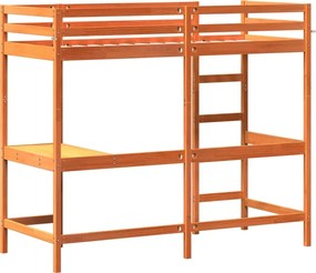 vidaXL Patrová postel se stolem 75 x 190 cm masivní borovice [842865] Barva: Hnědá