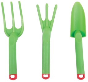 Bigjigs Toys Zahradní set nářadí plastový zelený 3ks
