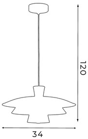 Lustr na lanku PLATO 1xE27/15W/230V béžová/zlatá