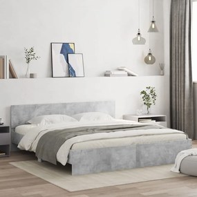 vidaXL Rám postele s čelem 200 x 200 cm [3207455] Barva: Betonová šedá