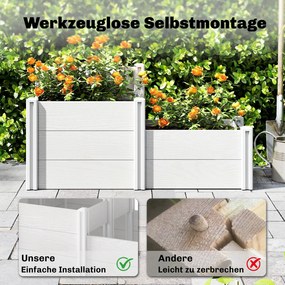Vyvýšený záhon 3-stupňový stohovatelný zahradní záhon s otevřenou základnou, modulární bylinkový záhon DIY montážní plast