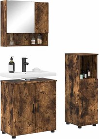 Sada koupelnového nábytku 3 ks Kouřový dub 61 x 35 x 64 cm 3392948