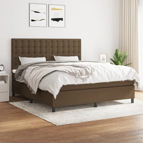 Box spring postel s matrací tmavě hnědá 180x200 cm textil 3142116