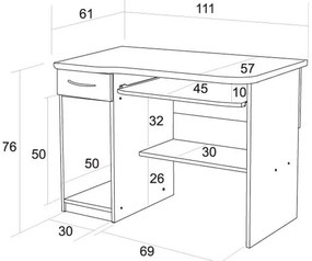 BRADOP Počítačový stůl FRED C006