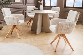 Designová otočná židle Parthenia béžová / dub