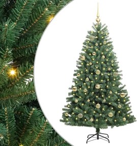 Umělý Skládací Vánoční Strom Zelená 150 cm PVC a kov 3395482
