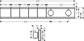 Hansgrohe RainSelect, baterie pod omítku na 4 spotřebiče, kartáčovaný černý chromová, 15382340