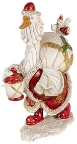 Dekorativní soška husy v santa oblečku – 11x7x17 cm