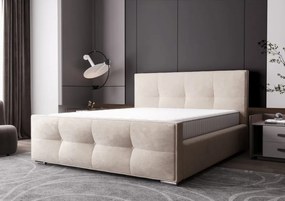 Luxusní čalouněná postel v glamour stylu béžová 180 x 200 cm s úložným prostorem