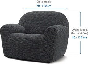 Super strečové potahy NIAGARA antracitová křeslo (š. 70 - 110 cm)