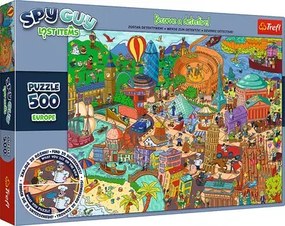 Trefl - Puzzle - Lost Items Spy Guy: Evropa / 500 dílků / 48 x 34 cm /