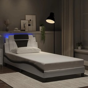 Rám postele Viana s LED bez matrace bílý a černý 100x200 cm 3214007