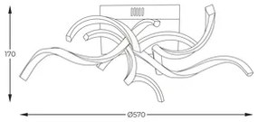 Moderní černé LED stropní svítidlo STELO