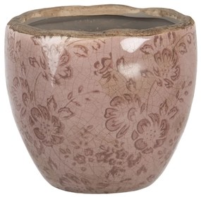 Růžový keramický květináč s popraskáním Alessia XS - Ø 11*10 cm
