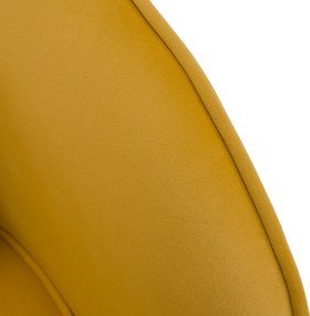 Designové křeslo, žlutá Velvet látka/gold chrom zlatá, EZIO