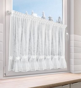 KRÁTKÁ VÁNOČNÍ ZÁCLONA NA PÁSCE FLAKE 150X70 CM BÍLÁ