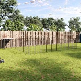 vidaXL Psí kotec 25,41 m² ocel [3082235] Barva: Černá