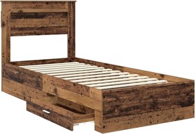 Rám postele s čelo Staré dřevo 90 x 190 cm Kompozitní dřevo 3410033
