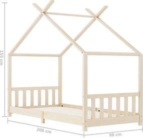 vidaXL Rám dětské postele masivní borové dřevo 90 x 200 cm [283366] Barva: Hnědá