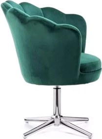 LuxuryForm DESIGN Otočné křeslo FREY VELUR na stříbrném kříži - zelené