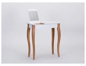 Bílý toaletní stolek se zrcadlem Ragaba Dressing Table, délka 65 cm