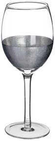 PremierHousewares Set sklenic na víno Apollo 4 kusů, čirá/stříbrná, 300 ml