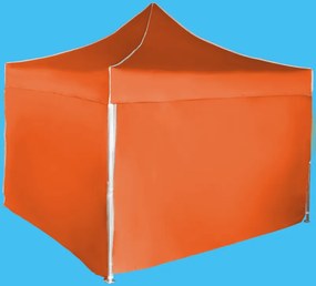 Nůžkový stan 3x3m hliníkový, 4 boční plachty, Oranžová