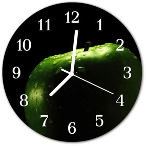 Nástenné skleněné hodiny jablko