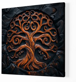 Obraz na plátně - Strom života Ciriel, dřevo styl FeelHappy.cz Velikost obrazu: 100 x 100 cm