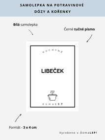 Samolepka na kořenky LIBEČEK bílá 3 × 4 cm tučné písmo