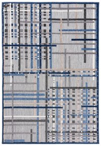 Moderní kusový koberec AVENTURA EC86A šedý modrý Rozměr: 80x200 cm