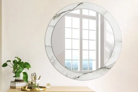 Kulaté dekorativní zrcadlo Bílý mramor fi 80 cm