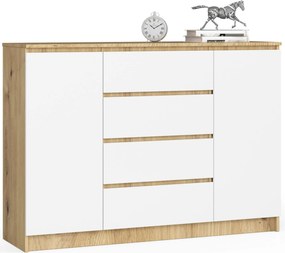 Komoda K140 2D4SZ dub artisan/bílá