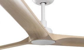 FARO 33810 HEYWOOD L stropní ventilátor, bílá/světlé dřevo s DC motorem - FARO
