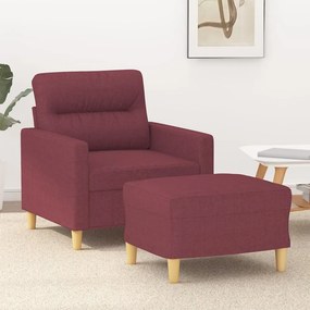 Křeslo s podnožkou vínové 60 cm textil 3201071