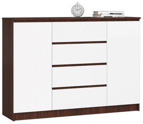 Komoda K140 2D4SZ wenge/bílá