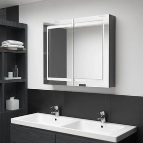 LED koupelnová skříňka se zrcadlem zářivě šedá 80 x 12 x 68 cm 326514