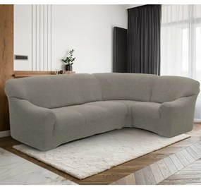 Forbyt Napínací potah na rohovou sedačku Denia světle šedá, 340 - 540 cm x 60 - 110 cm