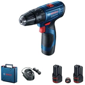 Bosch Nářadí - 12V AKU vrtací šroubovák s příklepem, 2x aku 2,0 Ah Li-Ion, nabíječka 06019G8100