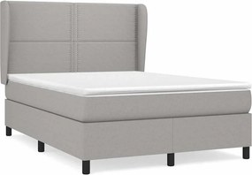 Box spring postel s matrací světle šedá 140 x 200 cm textil 3127885