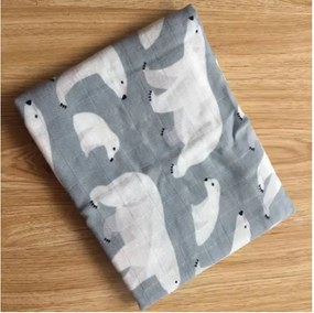 Mušelínová plenka - se vzorem pro kluky i holčičky (60x60 cm) Barva: lední medvěd