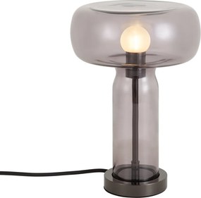Stolní lampa Hotel Chic kovově šedá s kouřovým sklem - Amara